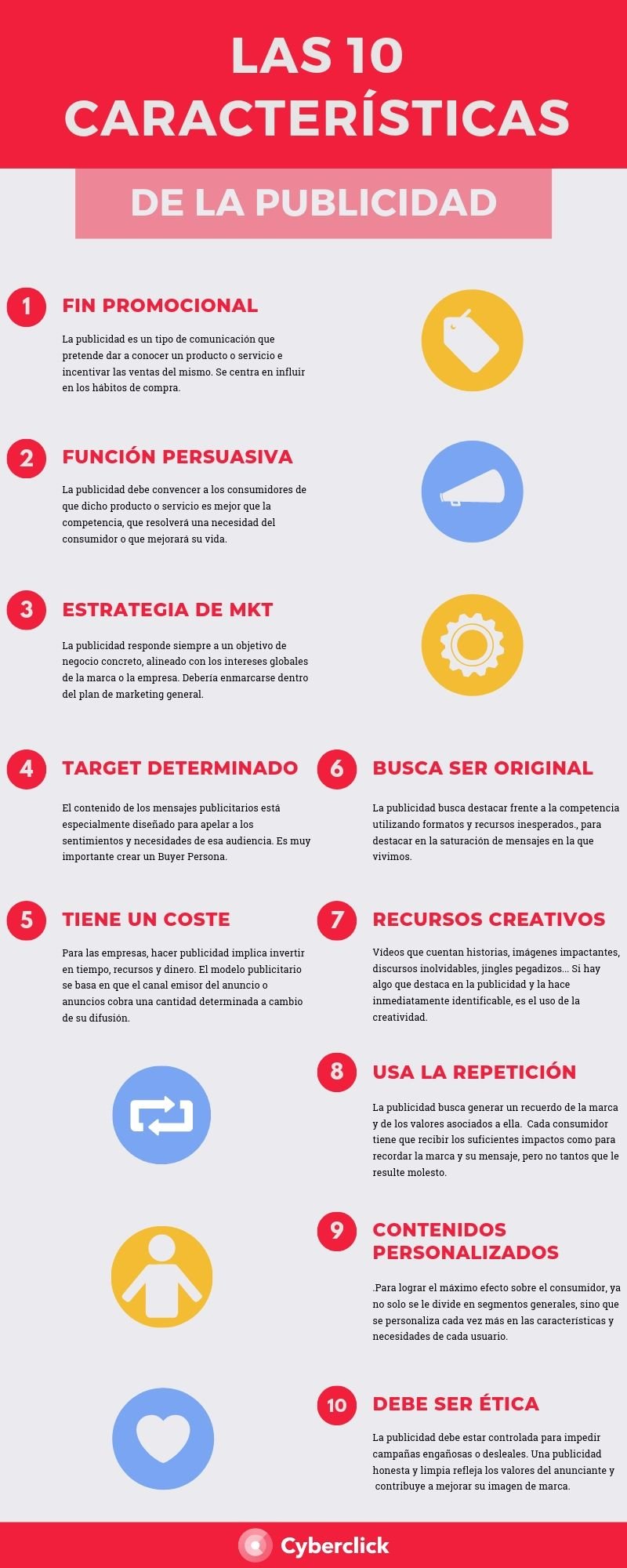 Las 10 características de la publicidad
